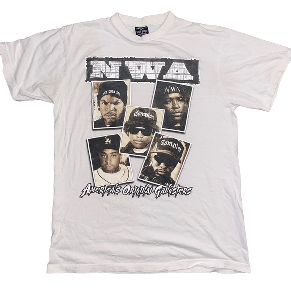 Vintage | Shirts | Vintage Nwa White Tshirt Americas Original Gangsters ...